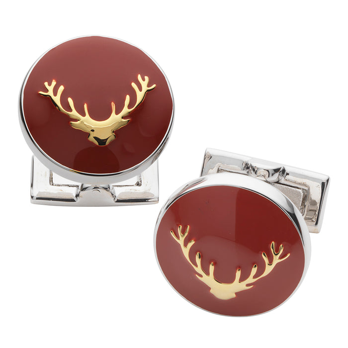 Stag Deer Cufflinks - Blood Orange